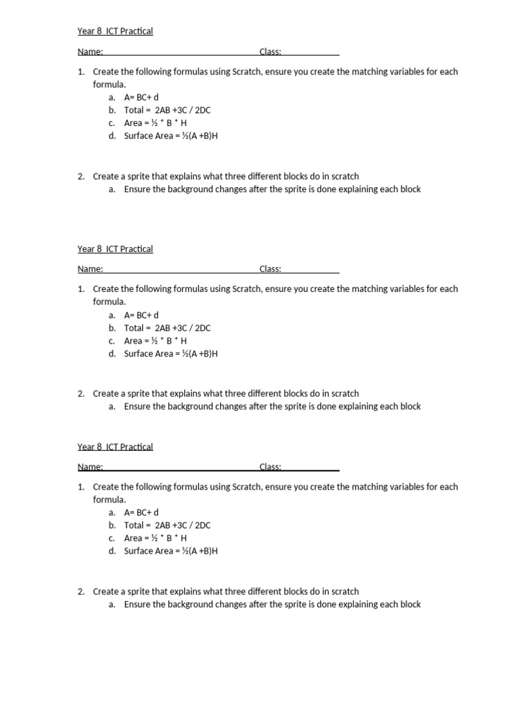 Year 8 ICT Practical | PDF | Teaching Methods & Materials