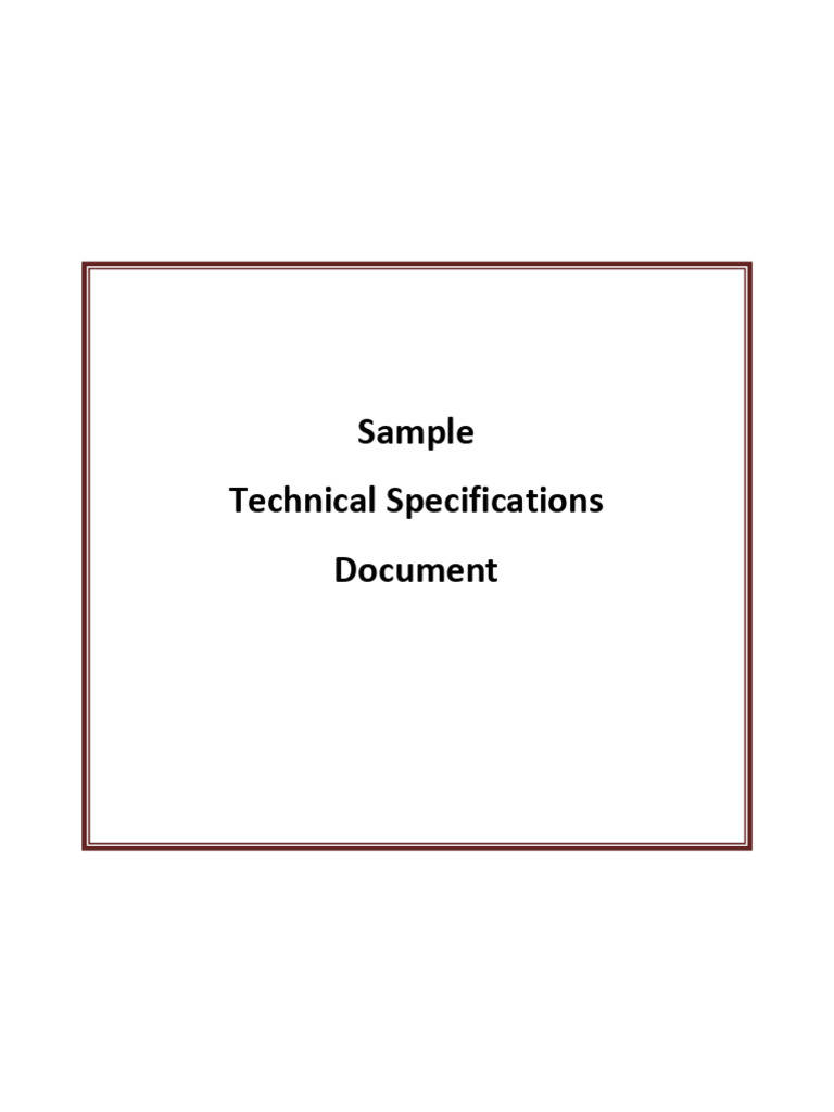 Sample Technical Specifications | PDF