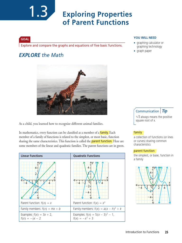 Characteristics of Parent Functions | PDF | Function (Mathematics ...