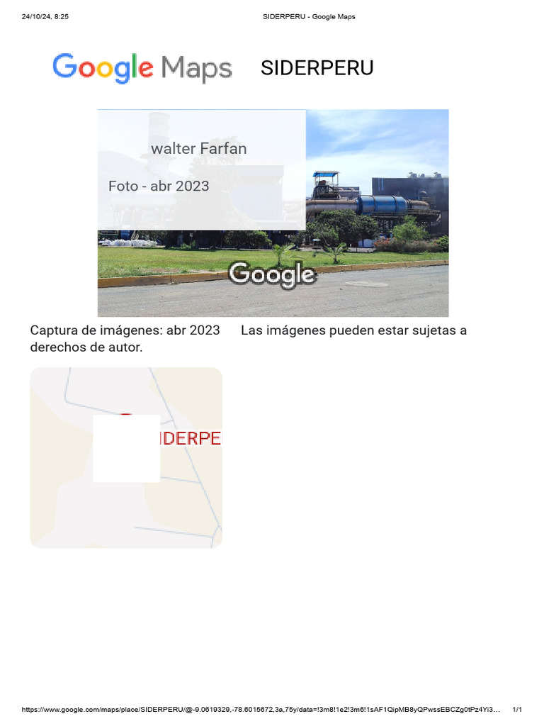 Imágenes de SIDERPERU en Google Maps | PDF | Ciencia y matemáticas
