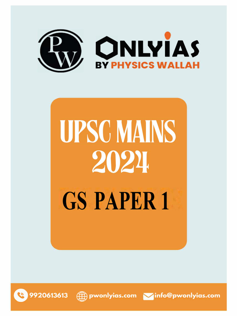Gs Paper 2024 1 | PDF