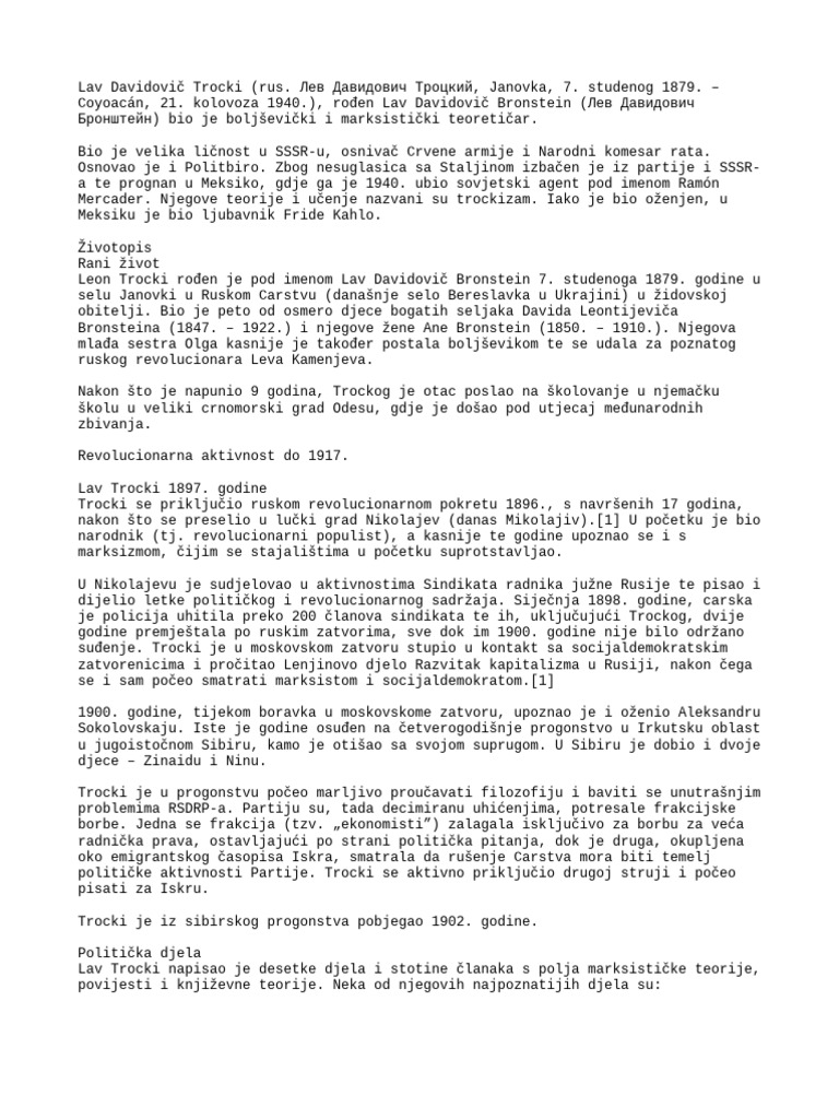 Lav Davidovič Trocki (Rus. Лев Дави | PDF