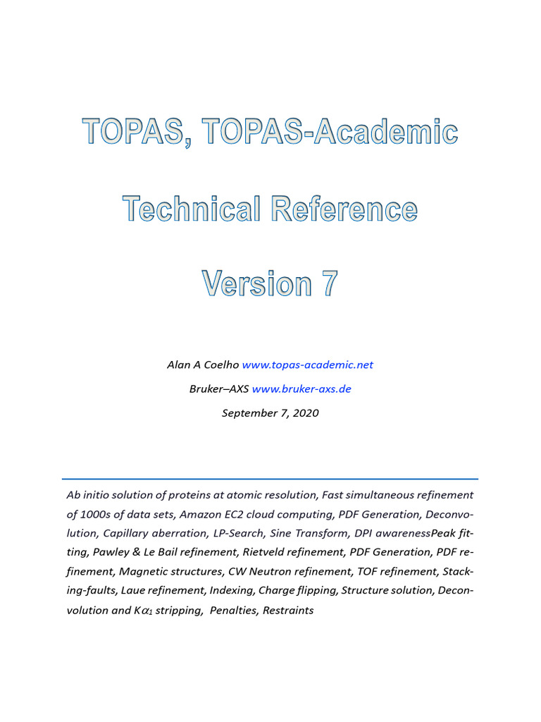 TOPAS Technical Reference Manual | PDF | Command Line Interface ...