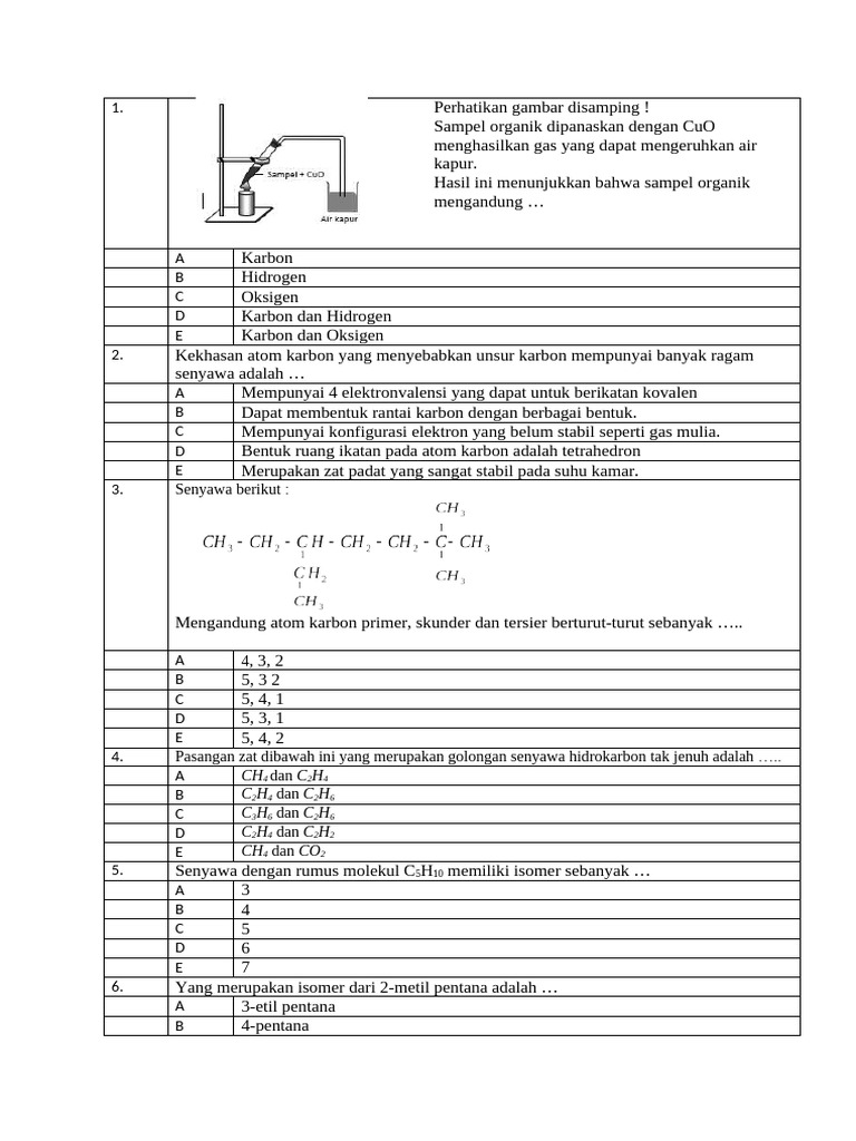 soal KIMIA PHB | PDF