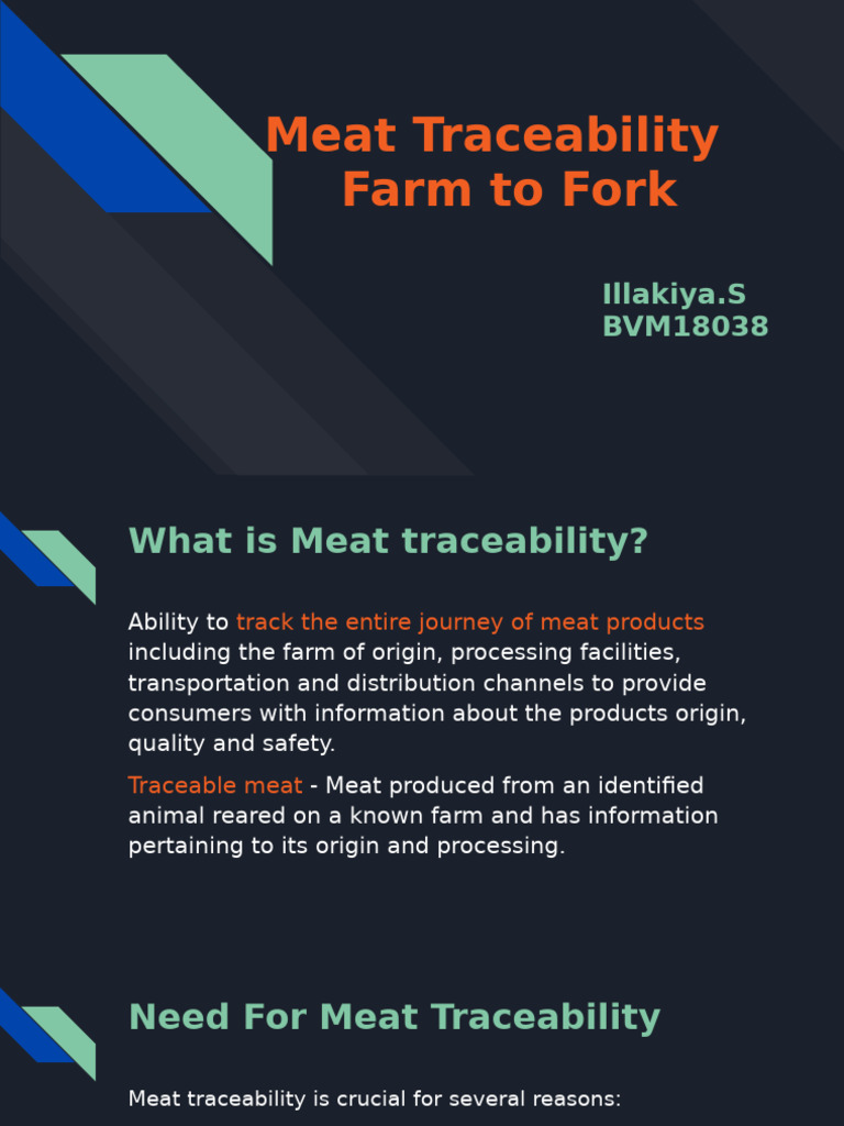 Meat Traceability - Farm To Fork | PDF | Meat | Food Safety