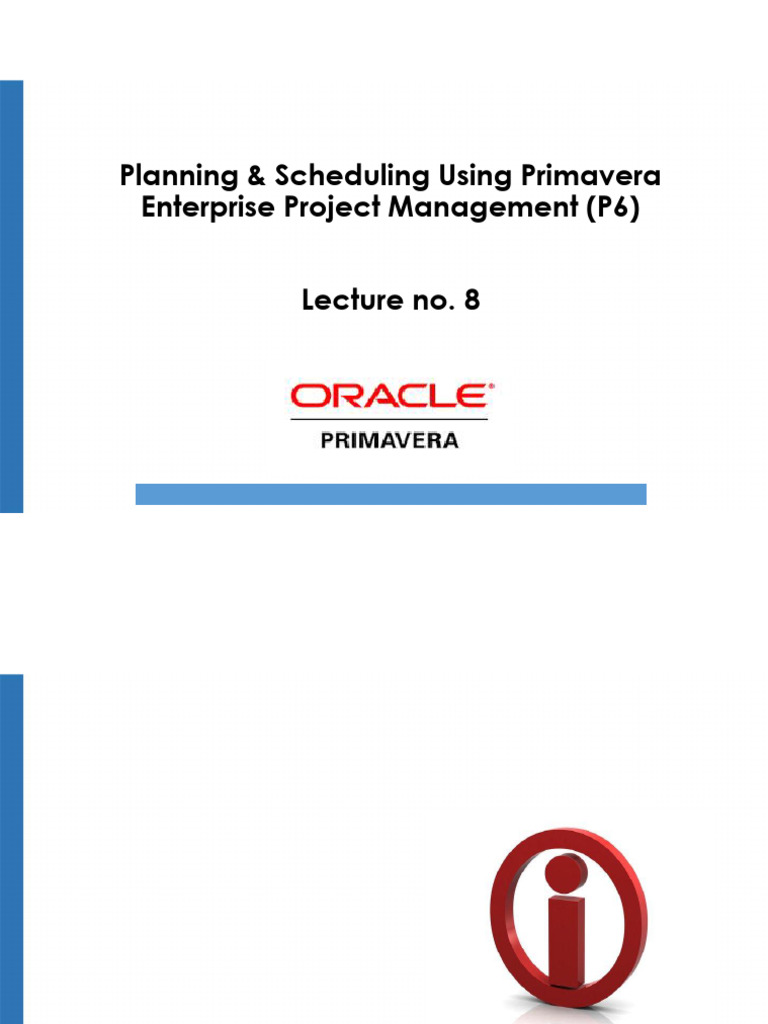 Oracle Primavera P6 Lecture No.8 | PDF | Project Management | Oracle ...