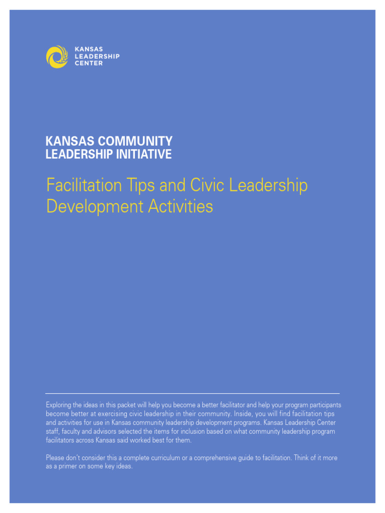 Kansas Leadership Center - Facilitation Tips and Civic Leadership ...