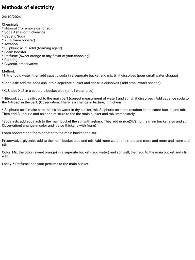 Methods of electricity | PDF