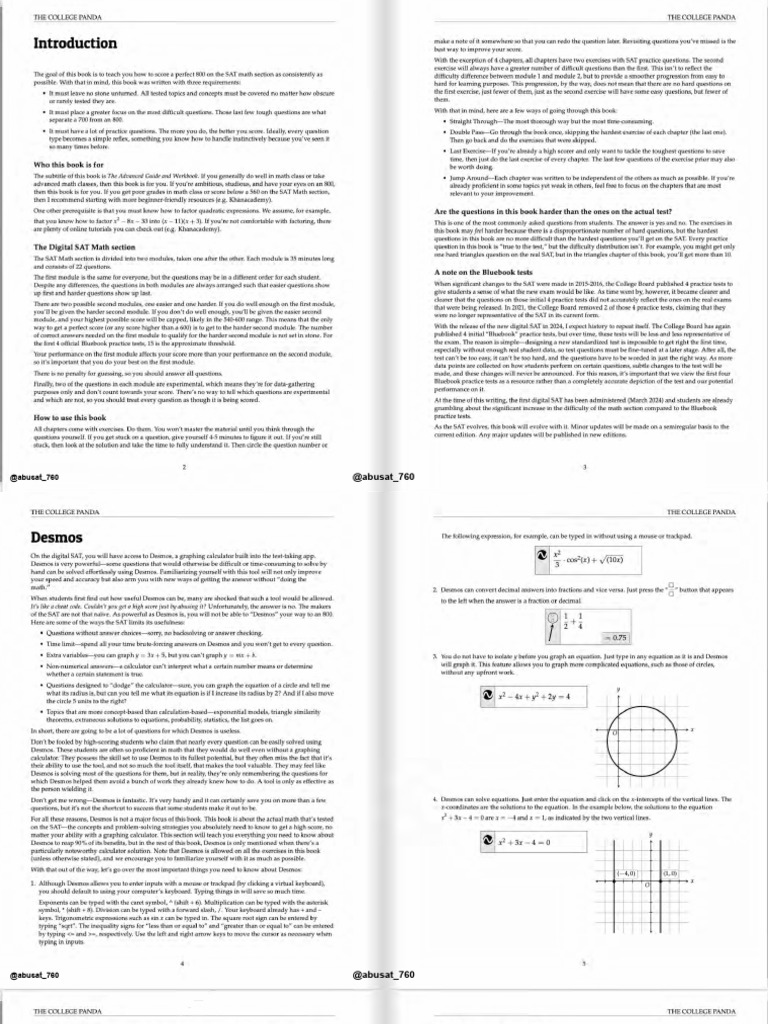Digital SAT Math College Panda @abusat - 760 | PDF