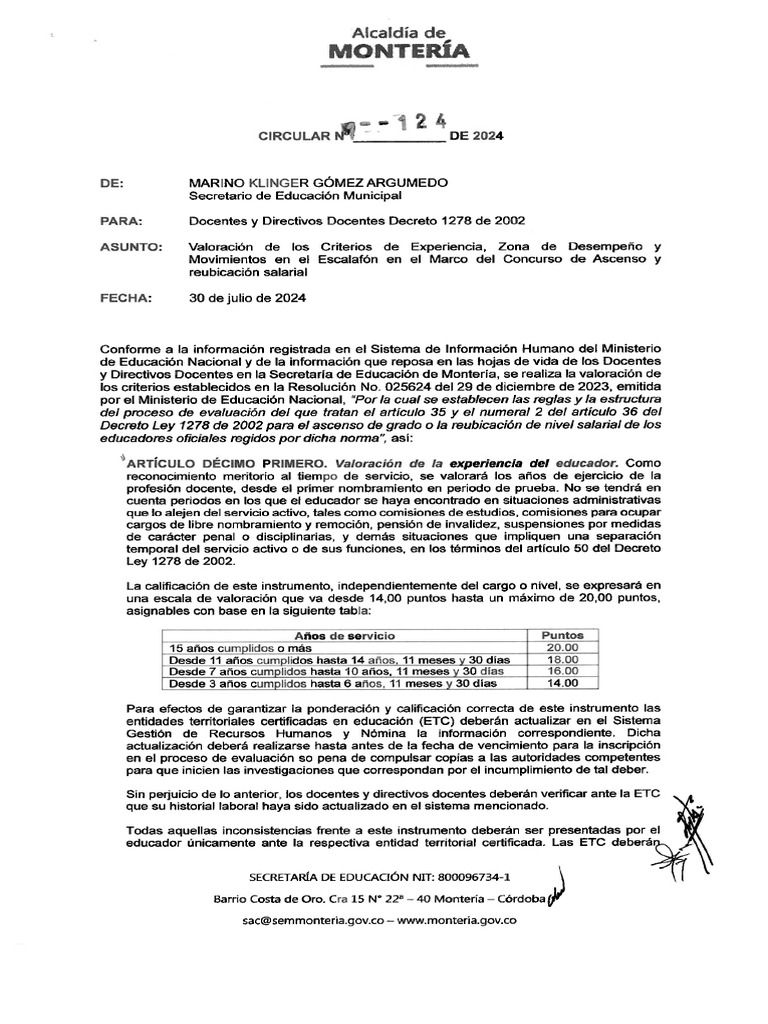 Circular 124 de 2024 | PDF