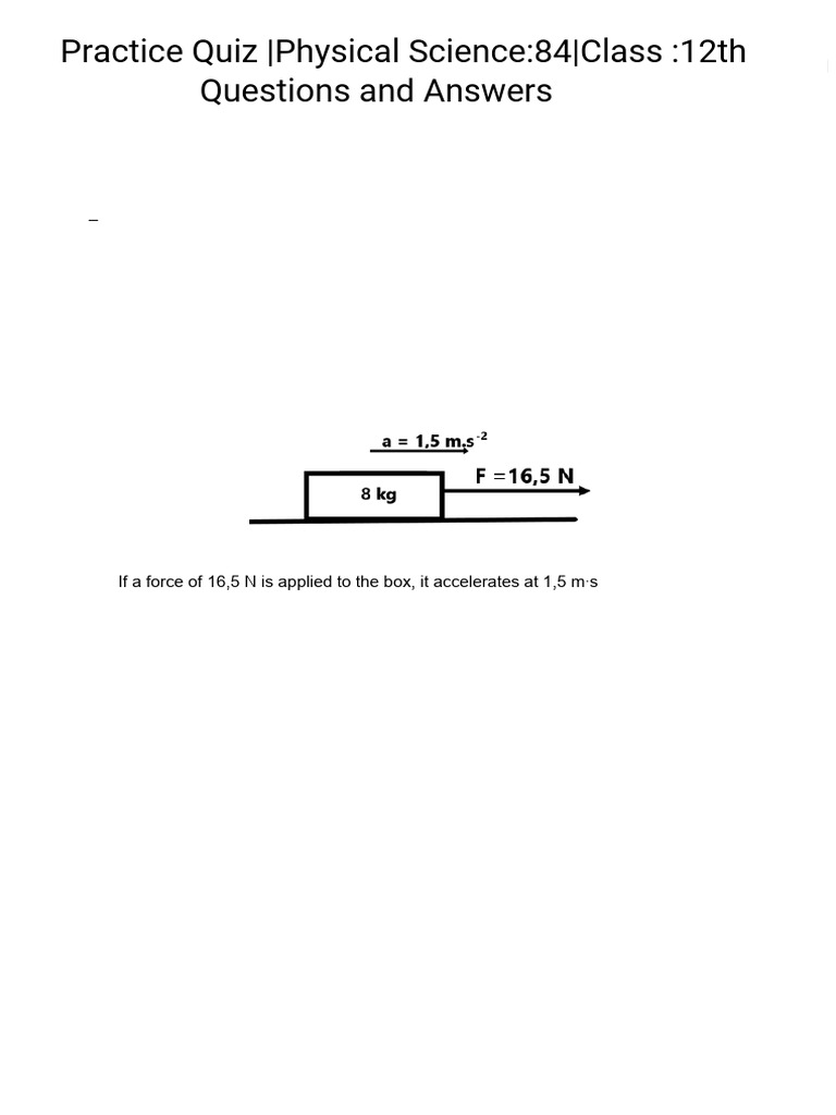 physics84 Quiz | PDF | Force | Physical Quantities