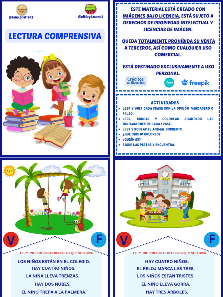 Lectura Comprensiva @Elblogdesami2 y @Fono.grafia02 | PDF