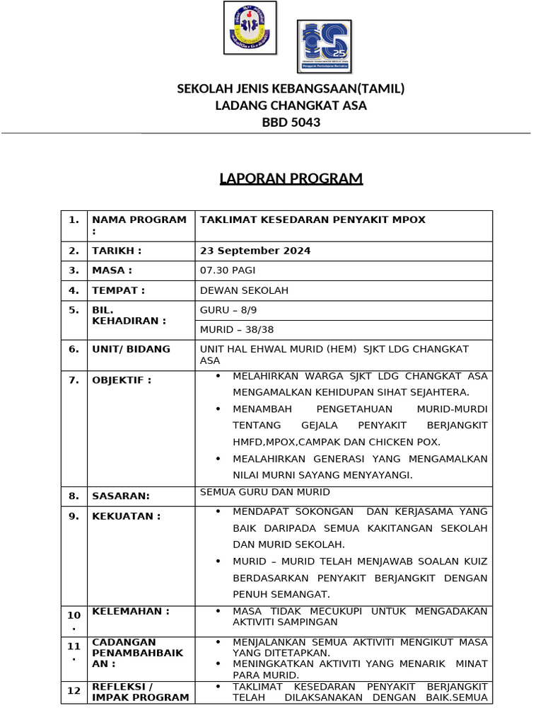 Laporan 3K Penyakit Berjangkit | PDF