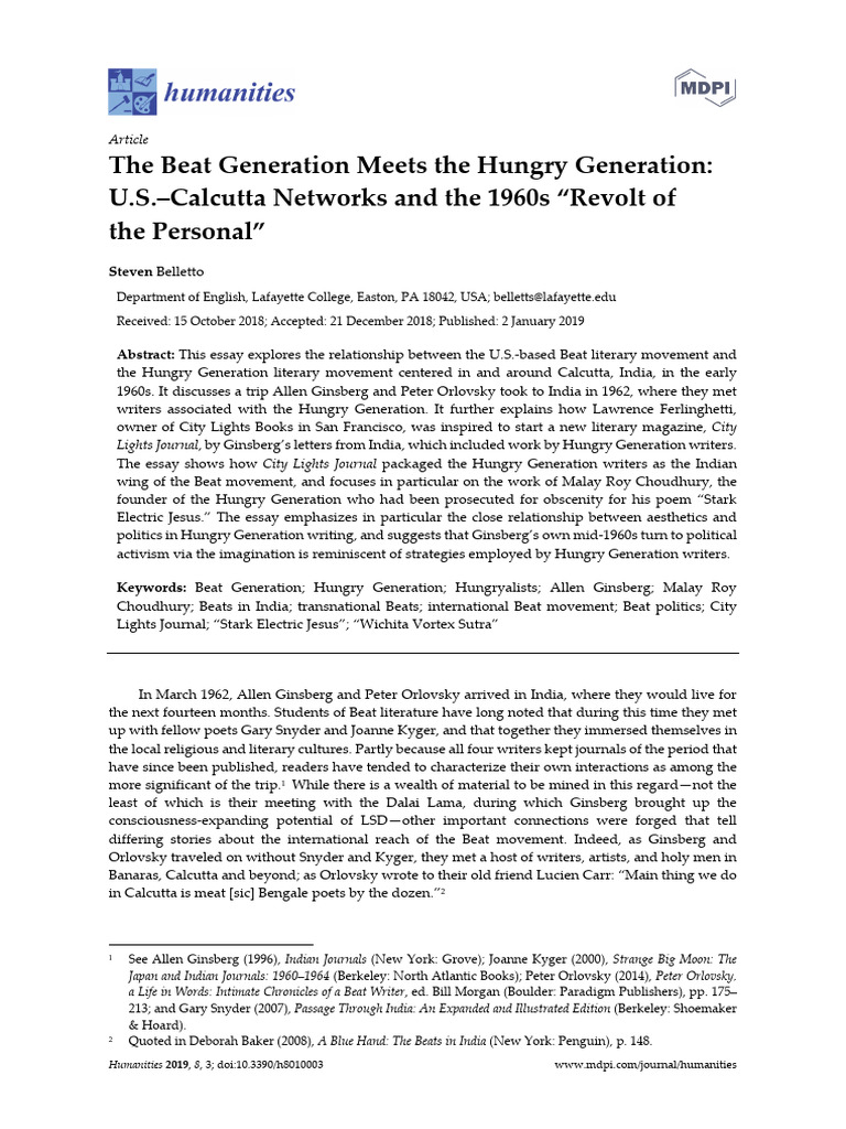 The_Beat_Generation_Meets_the_Hungry_Generation_US | PDF | Allen Ginsberg | Beat Generation