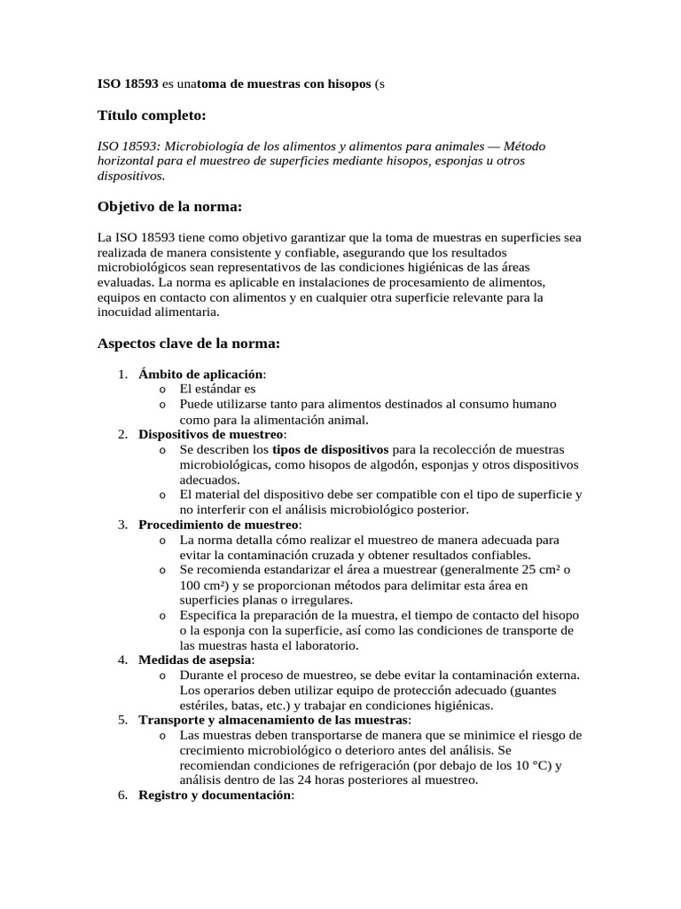 Norma ISO 18593 Resumen | PDF | Seguridad alimenticia