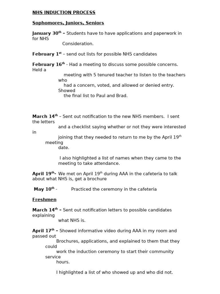 Checklist for induction process | PDF