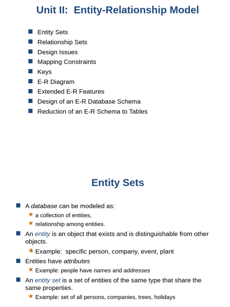Unit Ii Entity Relationship Model Pdf Inheritance Object Oriented Programming Conceptual