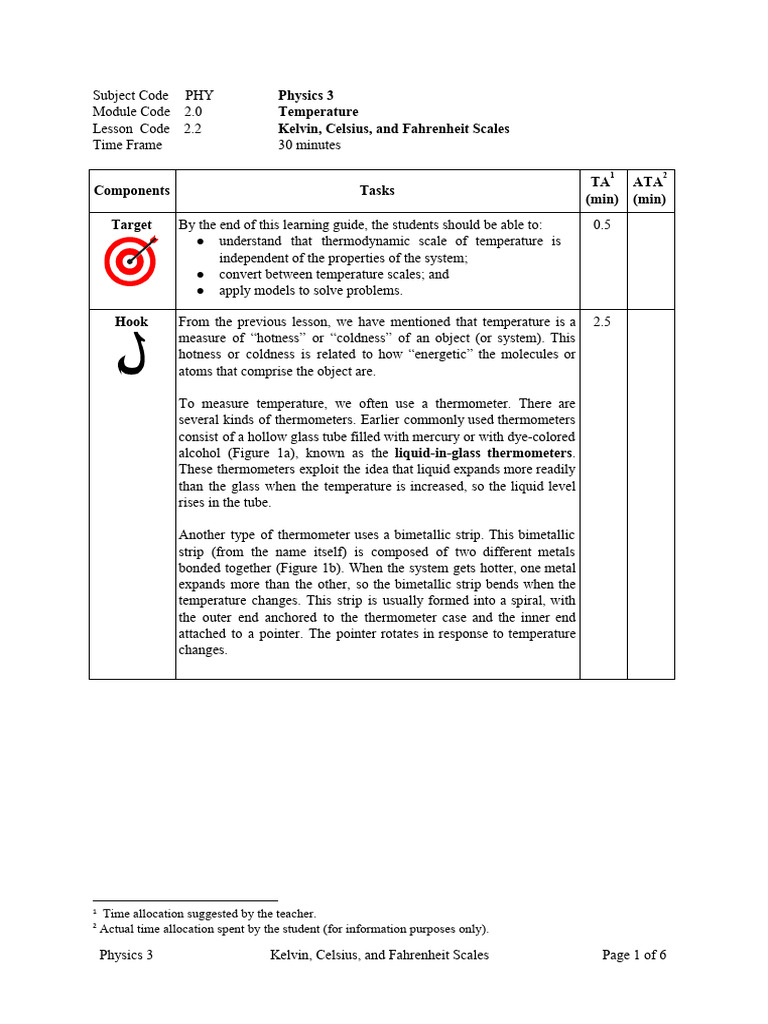 LG 2.2 Kelvin Celsius and Fahrenheit Scales | PDF | Fahrenheit ...