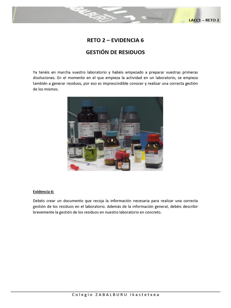 Gestión de residuos (laboratorio) | PDF | Información | Laboratorios