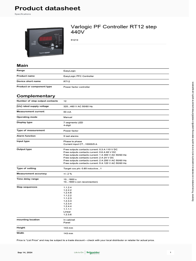 Schneider Electric - Varlogic-NR - 51213 | PDF | Alternating Current | Electrical Engineering
