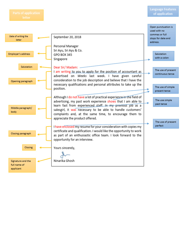Example of Application Letter | PDF | Orthography | Punctuation