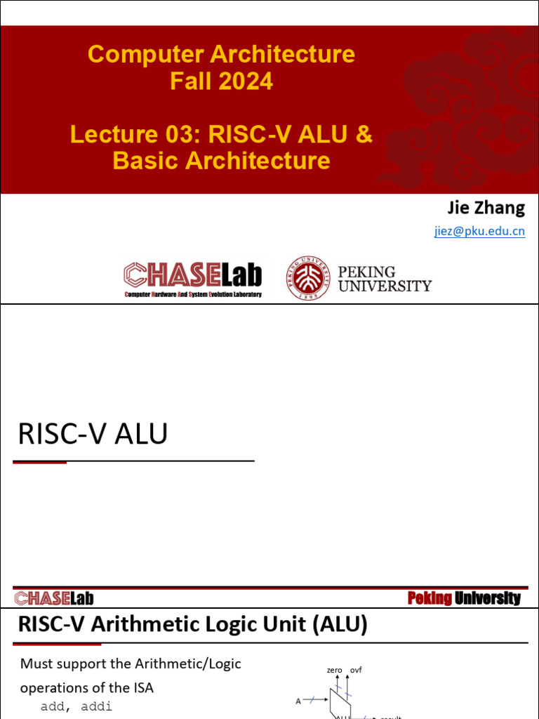 3 Risc V Alu Arch Basics | PDF | Multiplication | Computer Architecture