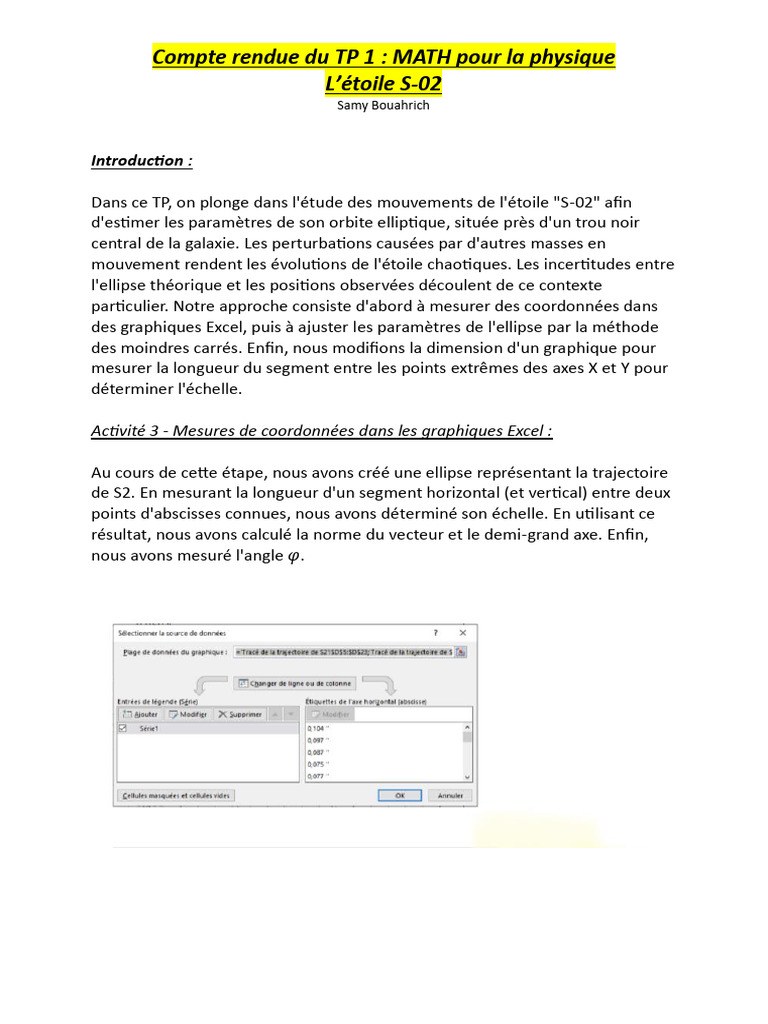 Analyse de l'étoile S-02 près d'un trou noir | PDF | Ellipse | Méthode ...