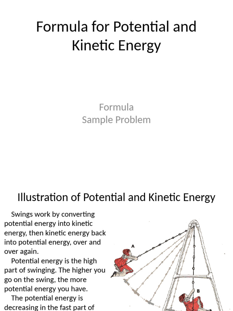 Formula for Potential and Kinetic Energy | PDF | Potential Energy ...