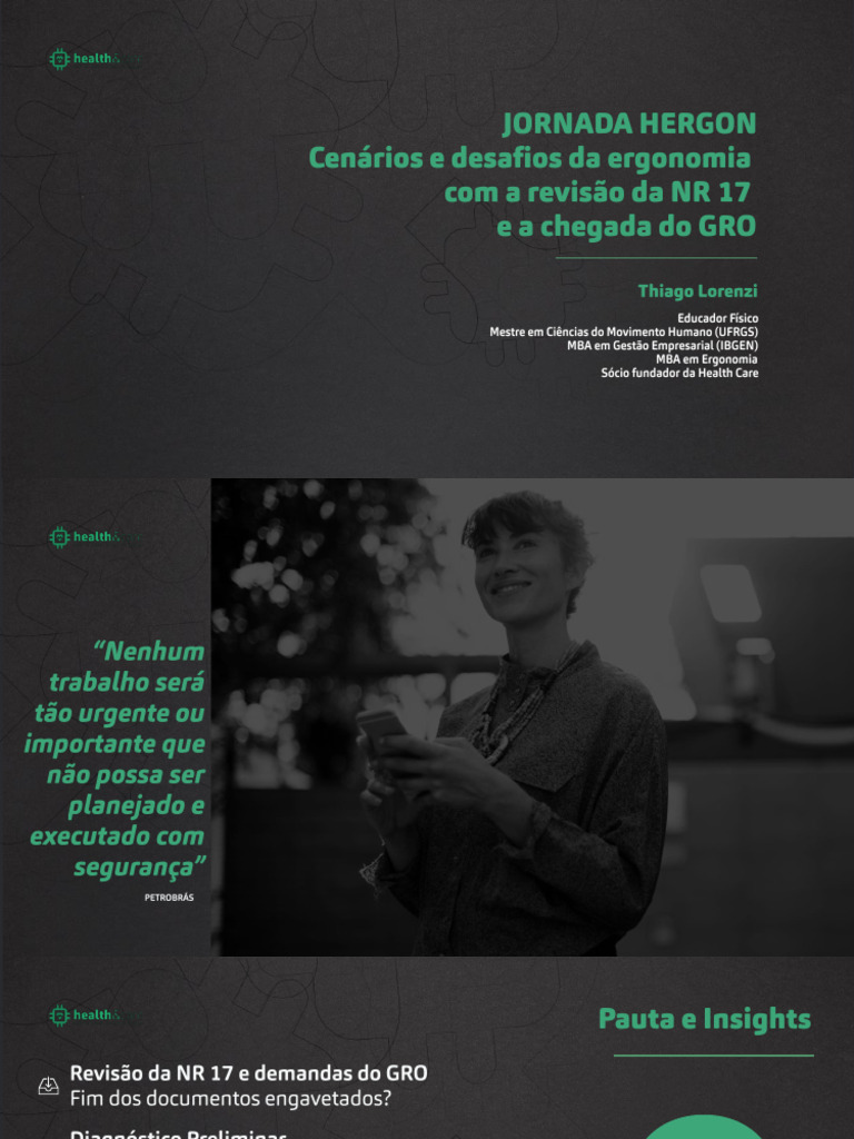 Curso Jornada Hergon - Nova NR 17, Análise Preliminar e Gatilhos para AET | PDF