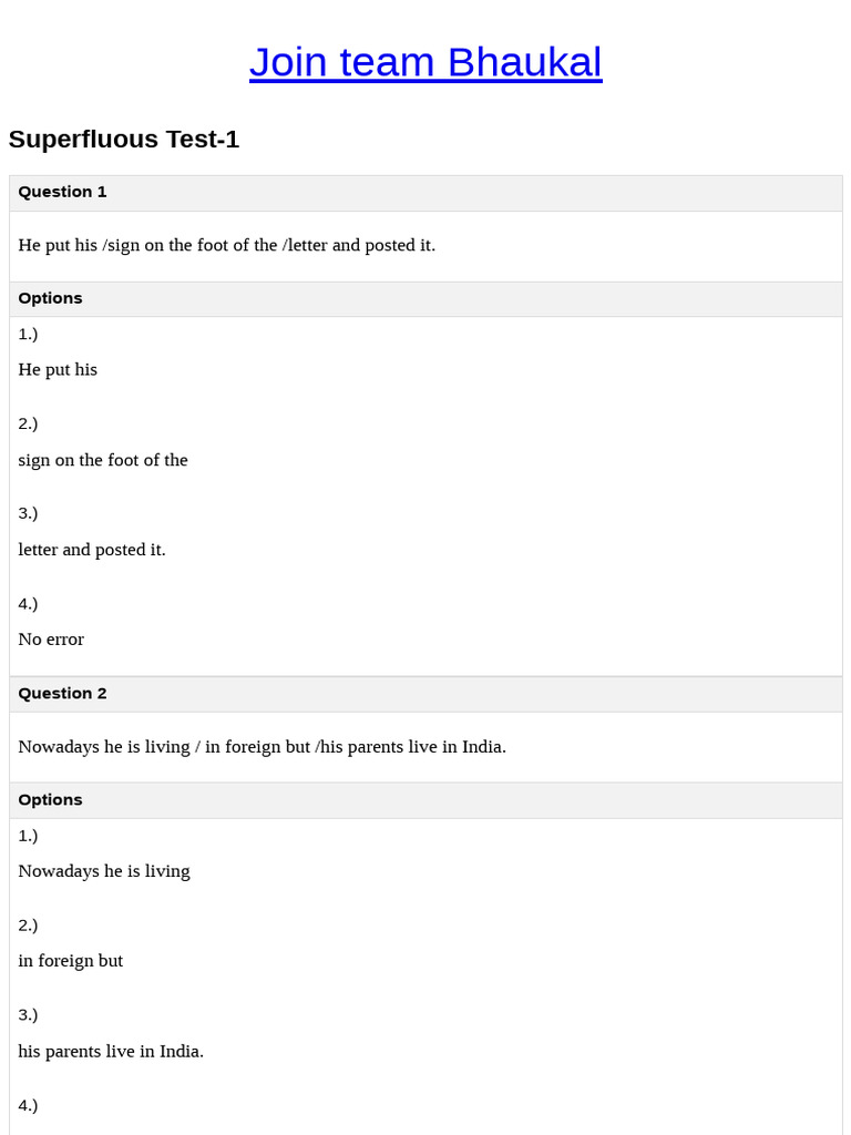 Superfluous Test | PDF | Semantic Units | Language Mechanics