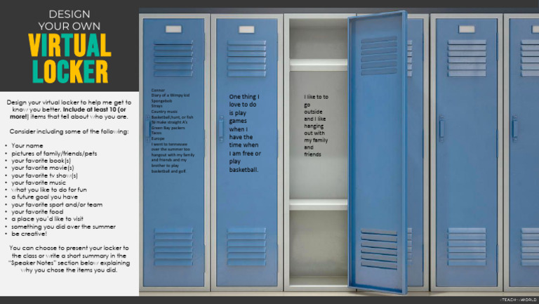 Connor Stubblefield - Design Your Own Virtual Locker | PDF