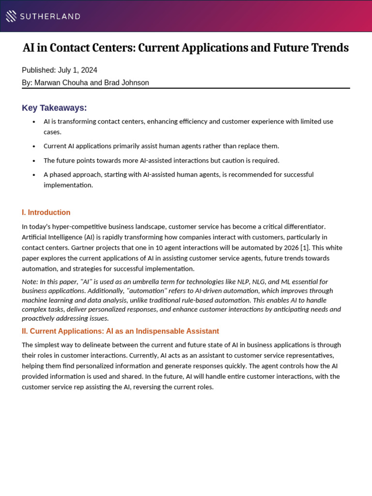 Sutherland AI in Contact WF_v1 | PDF | Artificial Intelligence ...