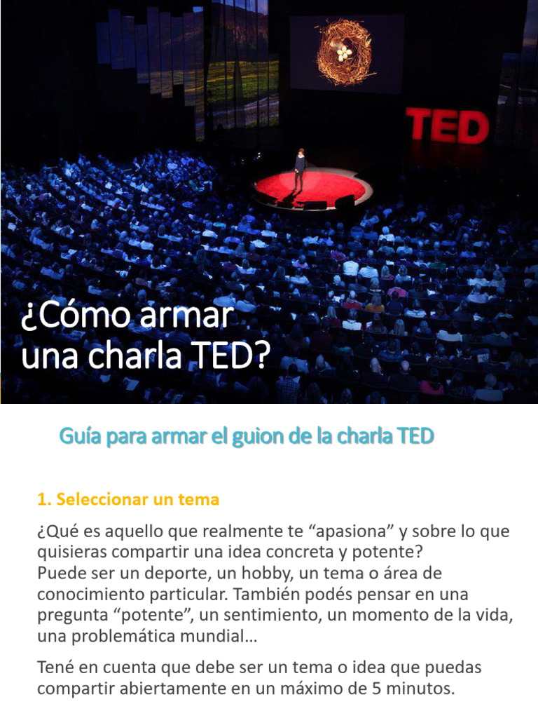 Guía para armar una charla TED | PDF