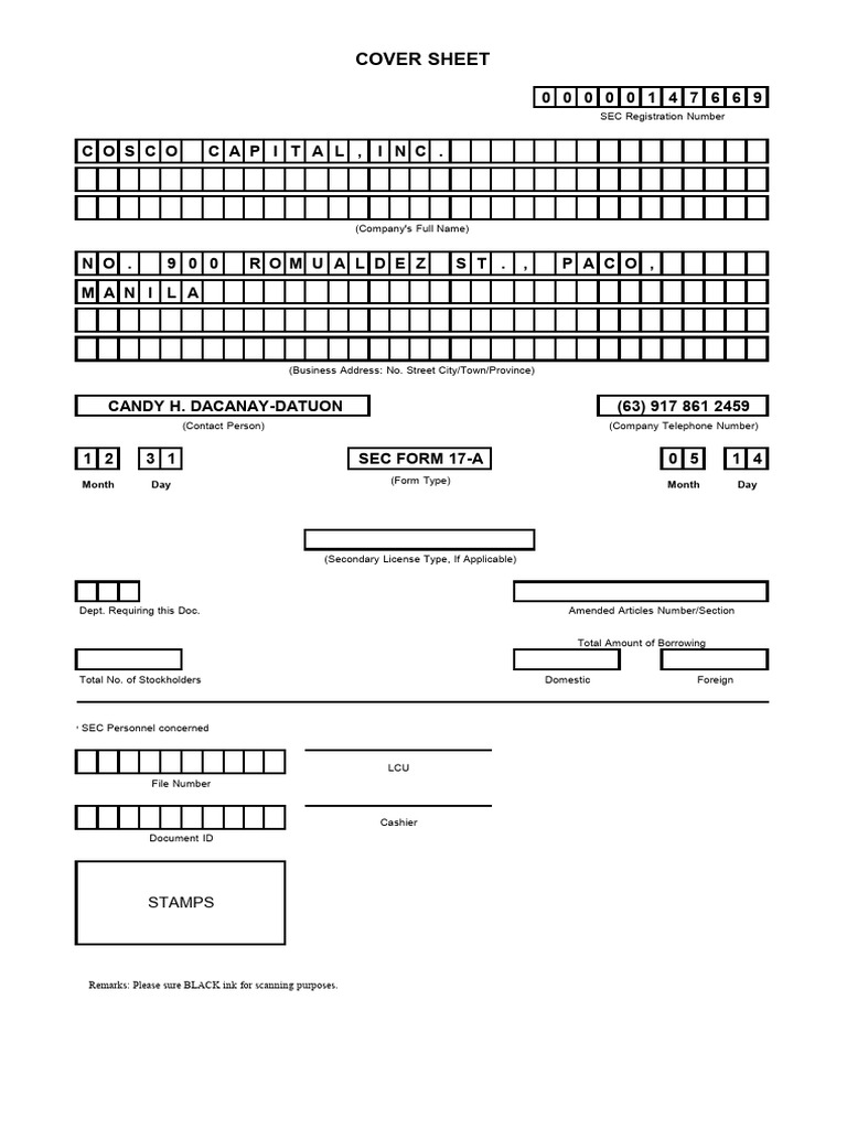 62_ Cosco Capital, Inc. | PDF | Securities (Finance) | Stocks