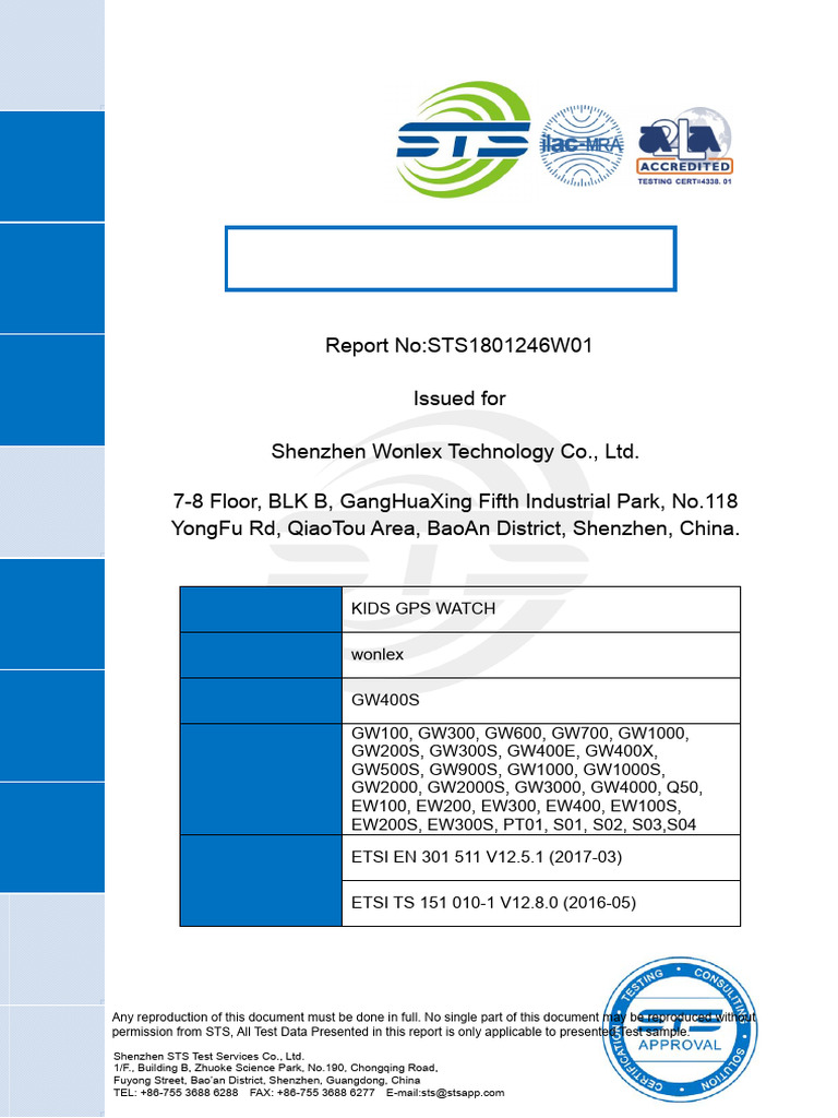 GW400S_Radio Test Report_GSM_EN301511 | PDF | Information And ...