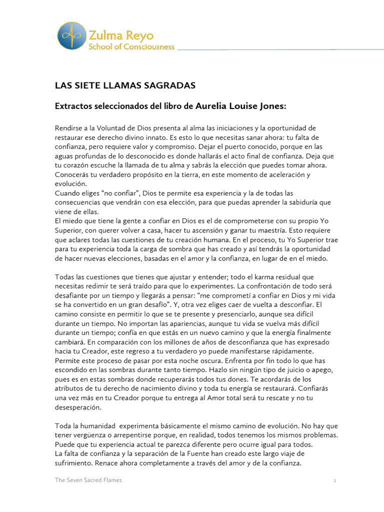 Las 7 Llamas Sagradas Resumen | PDF | Amor | Electrón