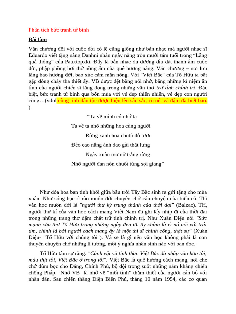 Phân Tích B C Tranh T Bình | PDF