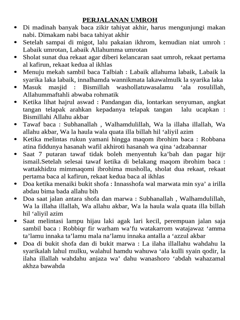 Bacaan Doa Umroh | PDF
