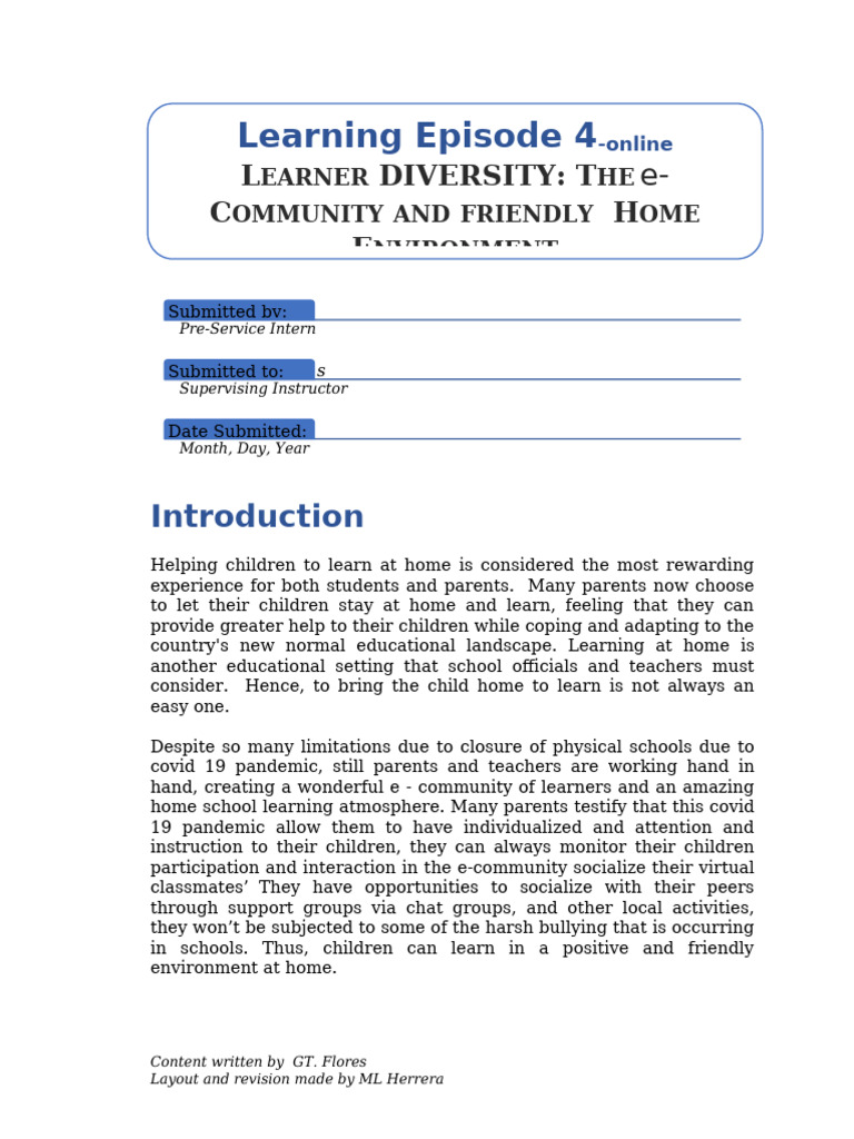 Episode 4 Act 1 Online FS1 1st Semester 2021 2022 1 | PDF | Learning | Teachers