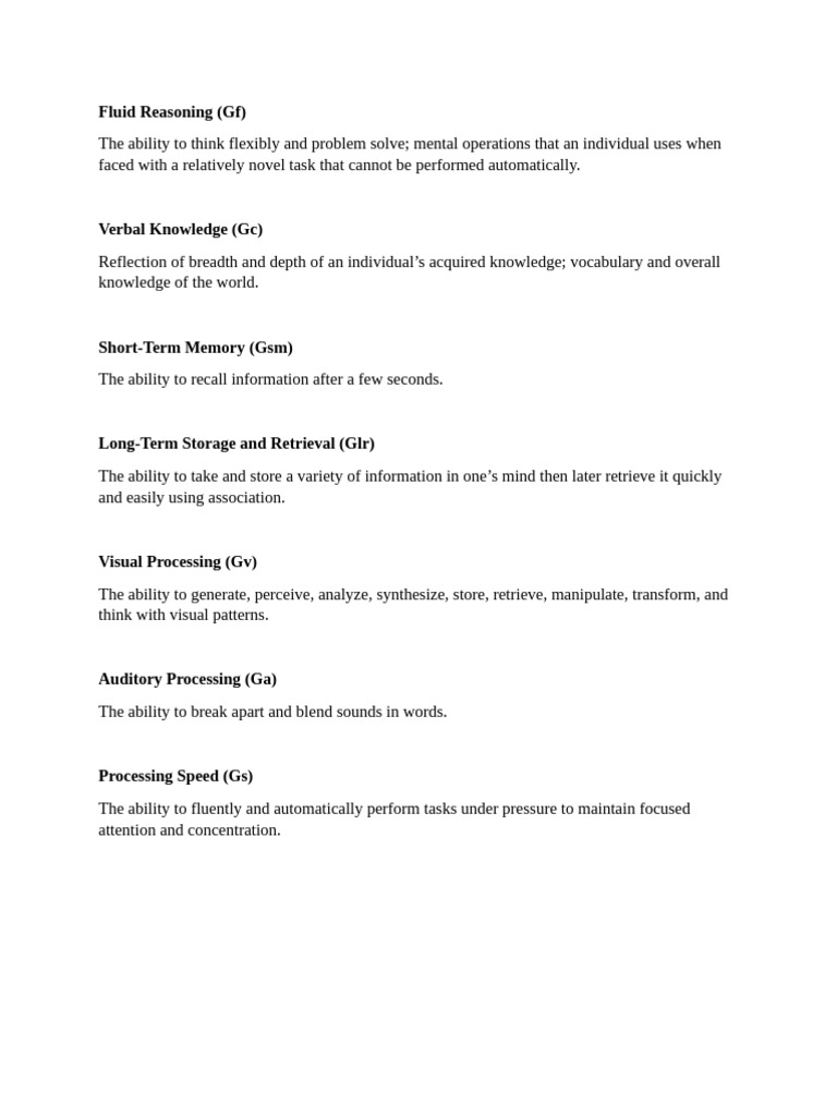 Fluid Reasoning (GF) | PDF | Science & Mathematics