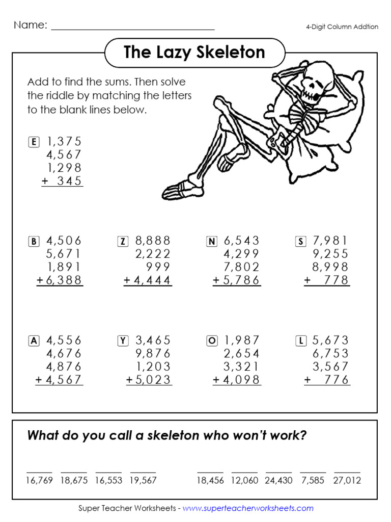 Math Riddle Lazy Skeleton - JUSYR | PDF