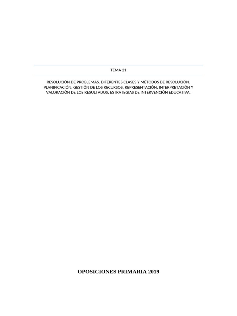 Tema 21 | PDF | Educación primaria | Aprendizaje