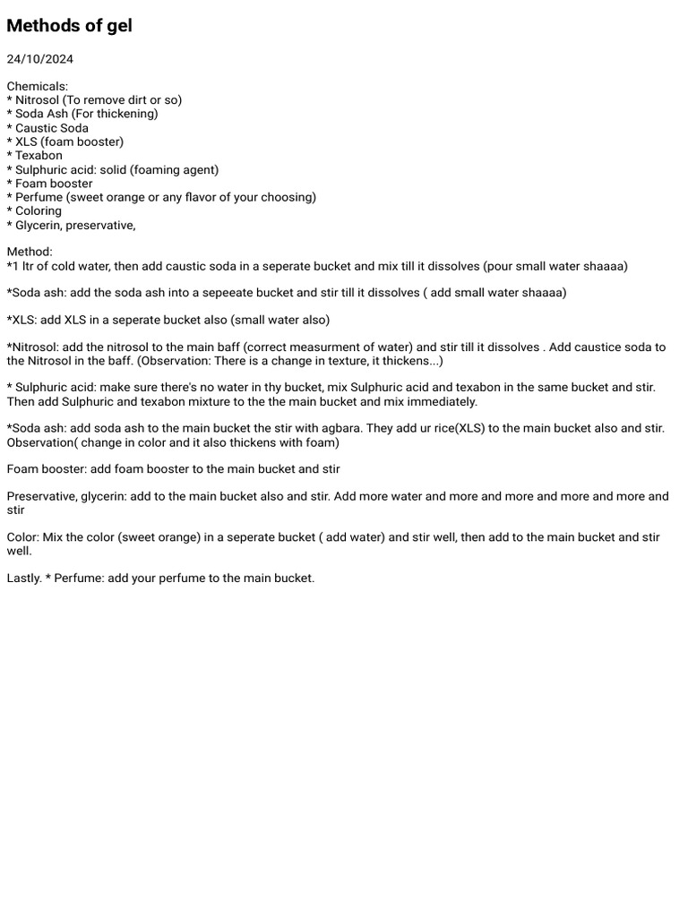 Methods of gel | PDF