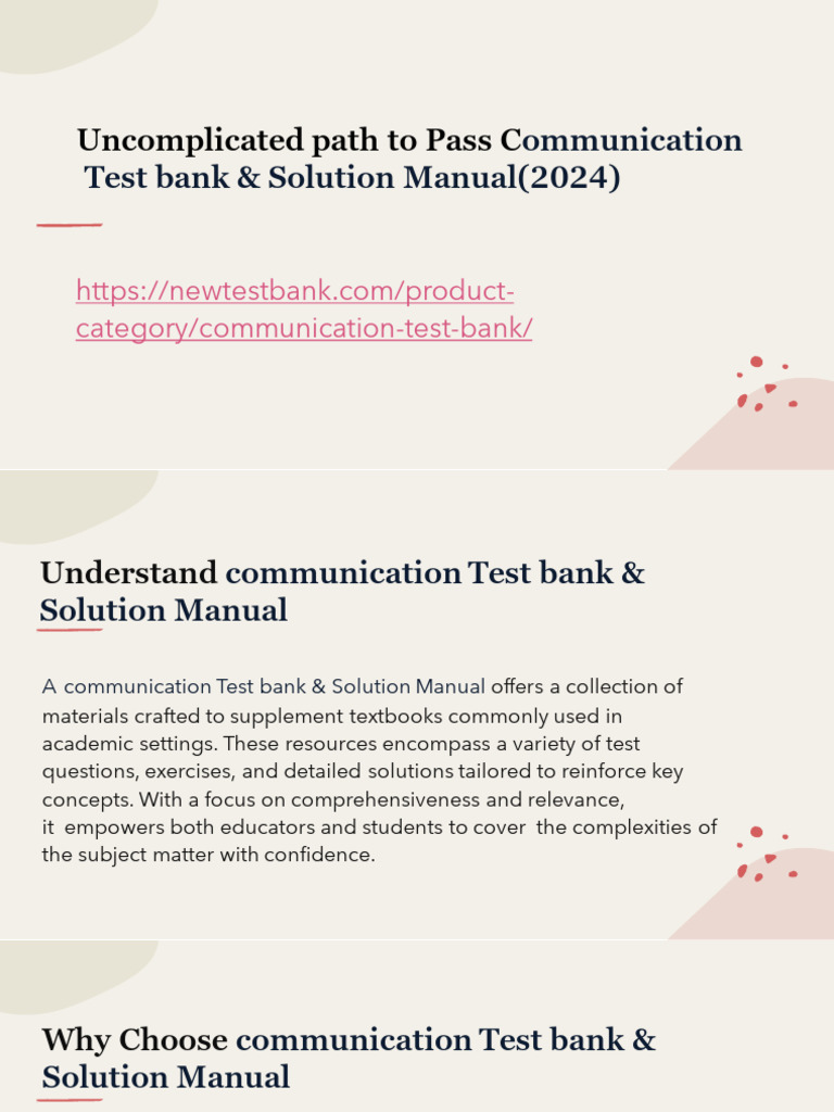 Communication test bank | PDF | Educational Assessment | Pedagogy