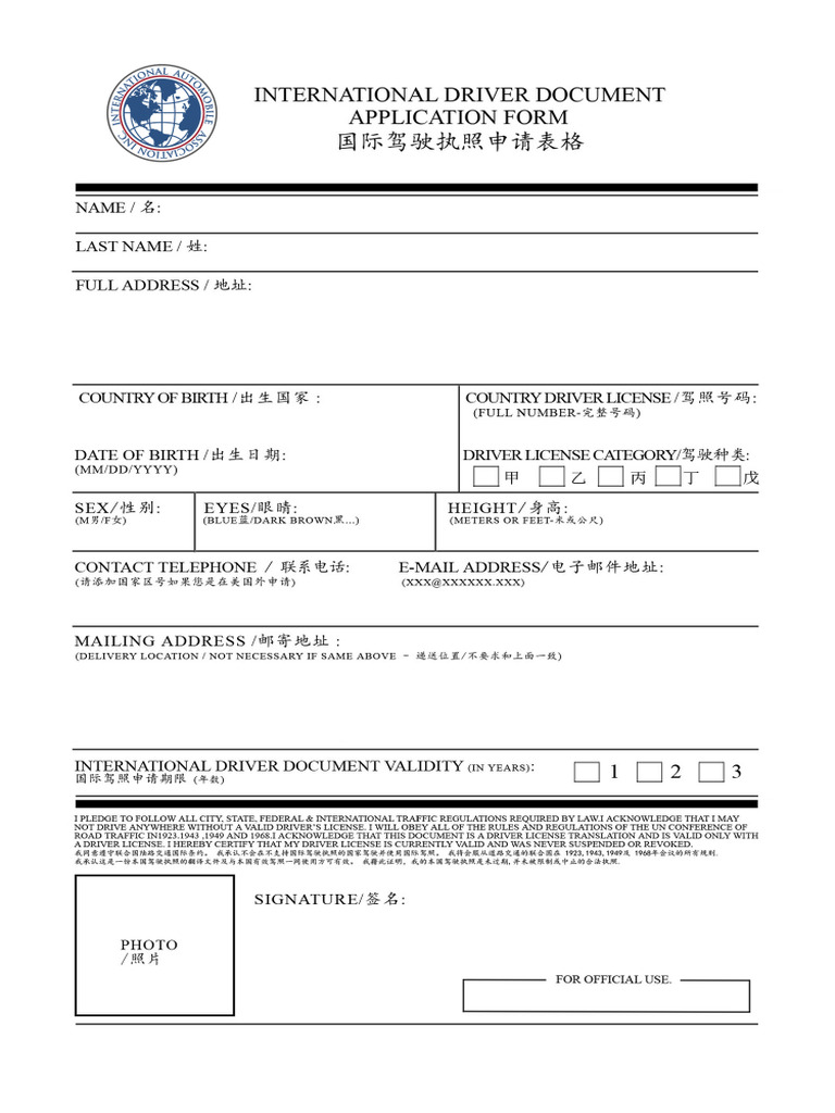 Chinese Application Form | PDF
