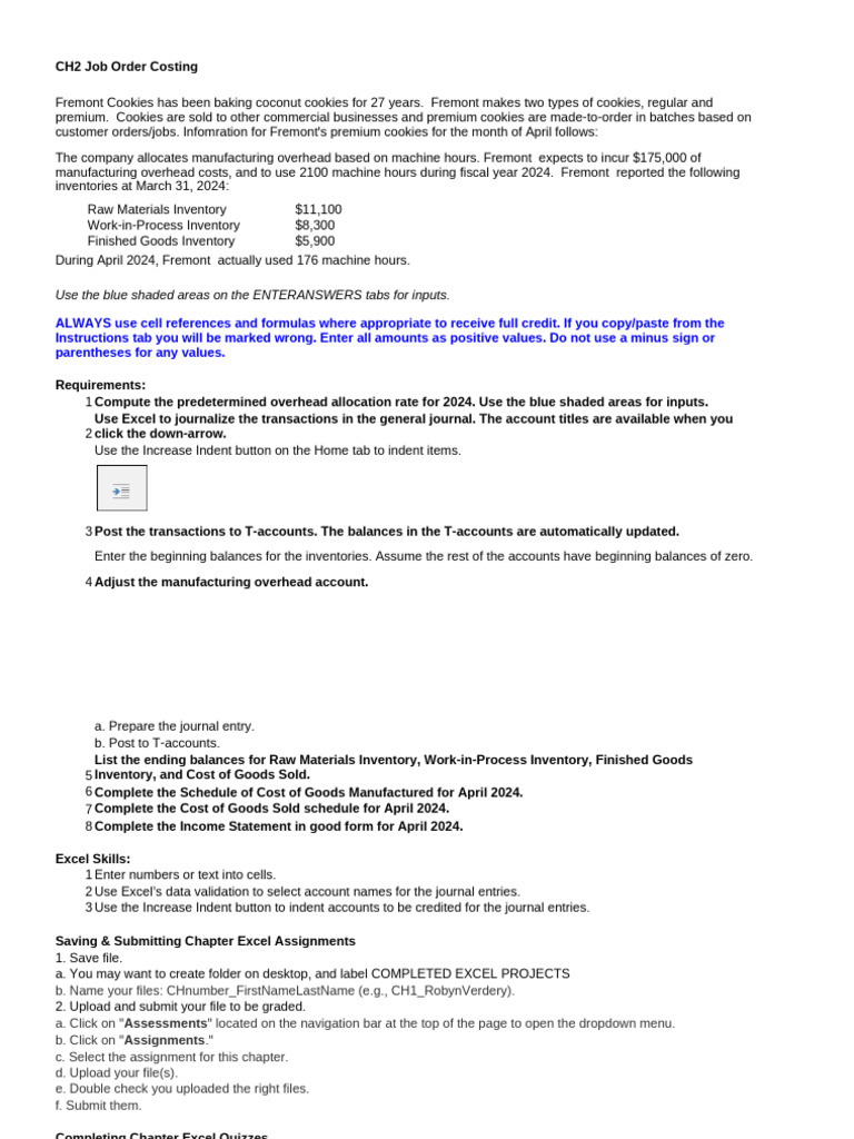 Chapter 2 Excel Template5 | PDF | Cost Of Goods Sold | Inventory