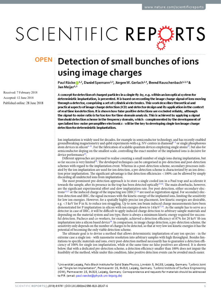 Ion Detection via Image Charge Method | PDF | Spectral Density | Root ...