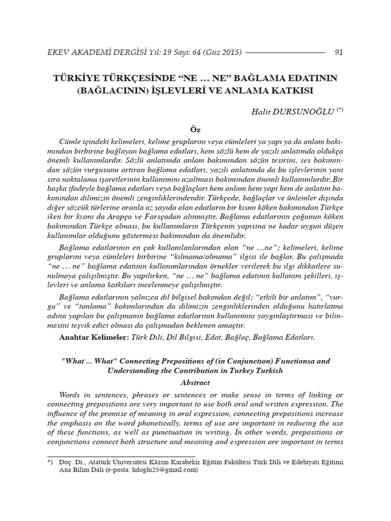 T - RK - Ye T - RK - Es - Nde - Ne - Ne - Ba - Lama Edatinin (Ba - Lacinin) - Levler - Ve Anlama ...