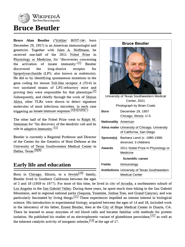 Bruce Beutler | PDF | Toll Like Receptor | Mutation