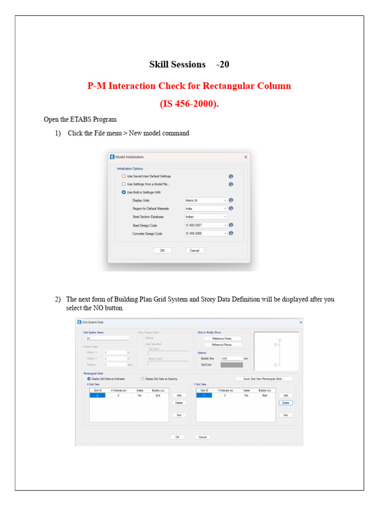 P-M Interaction Check For Rectangular Column (IS 456-2000) .: Skill Sessions - 20 | PDF
